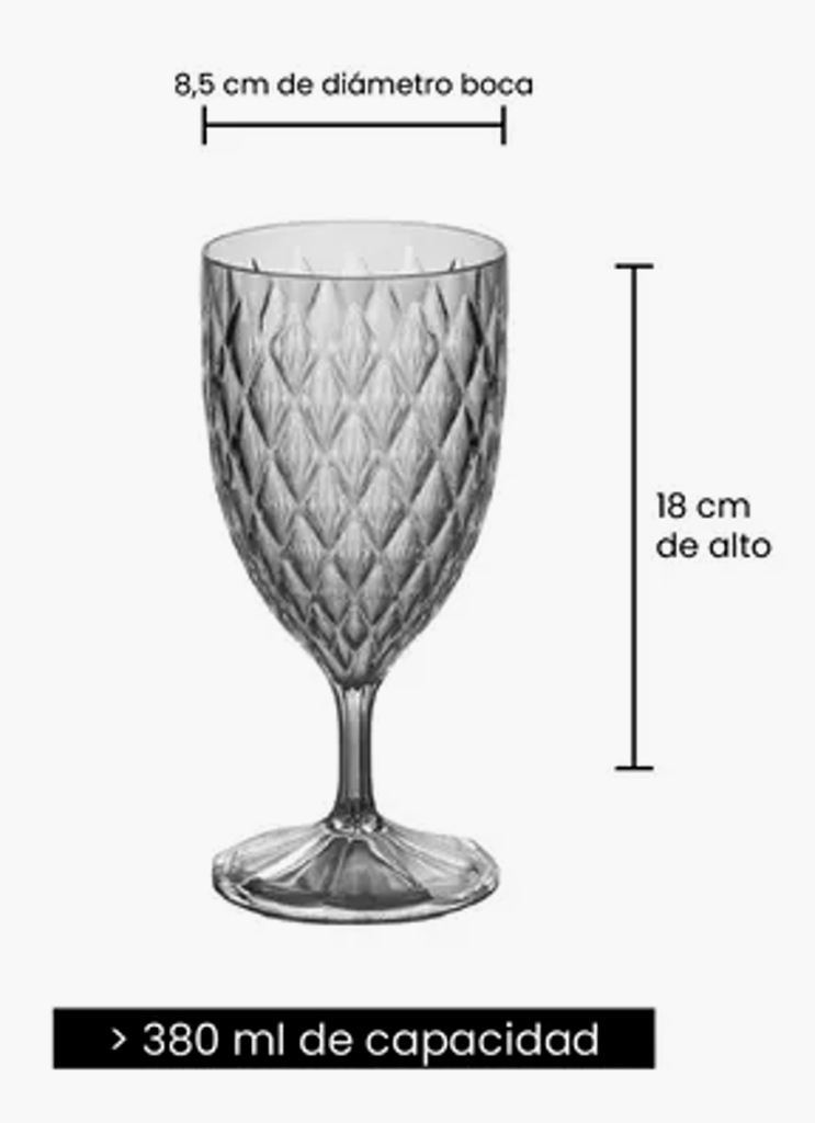 Copa de Agua Glamour 380ML Petróleo - Centrogar